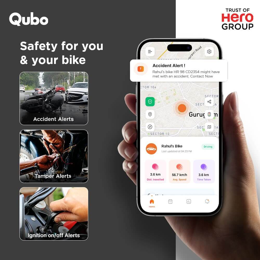 Qubo Wired Bike GPS Tracker | Live Tracking & Alerts