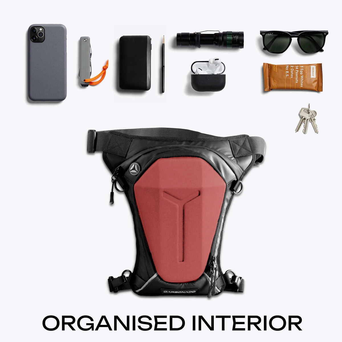 Carbonado Turtle Bag - Durable Racing Red Leg Pouch