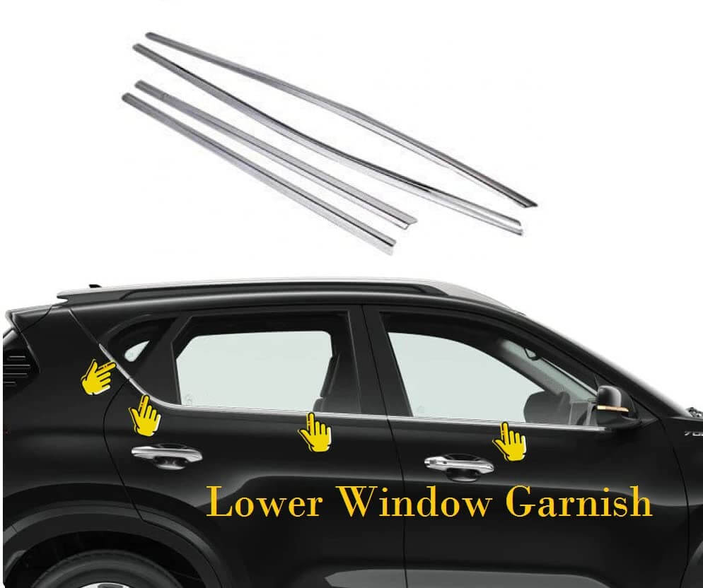 GFX Window Frame Lower Garnish Cover For Tata Punch (2021 onwards)(6 p