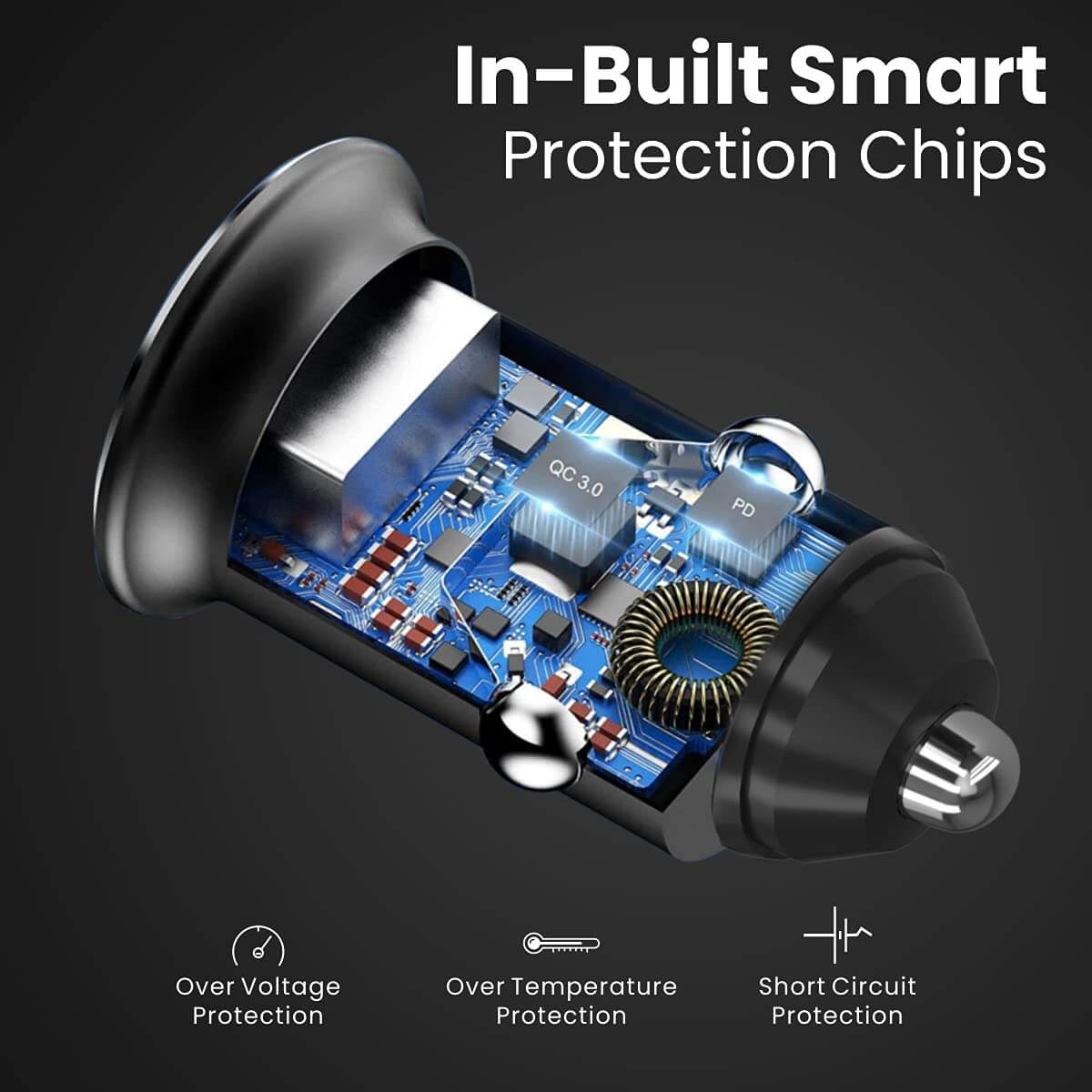 Powerful Portronics Car Charger (Dual Output Ports)